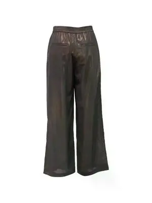 Brunello Cucinelli Metallic Wide-leg Trousers - Brown