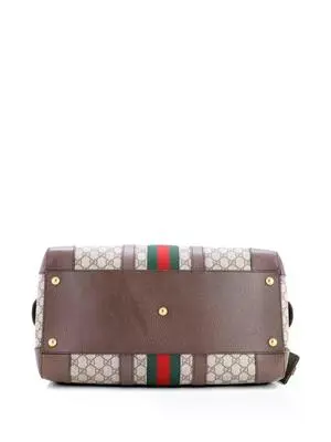 Gucci Savoy Web Convertible Duffle Bag In Gg Coated Canvas
