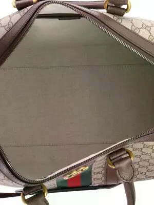 Gucci Savoy Web Convertible Duffle Bag In Gg Coated Canvas