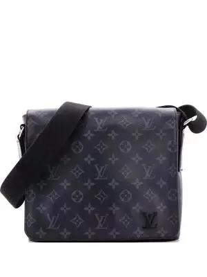 LOUIS VUITTON Monogram Eclipse Canvas Messenger Bag Pm - Black