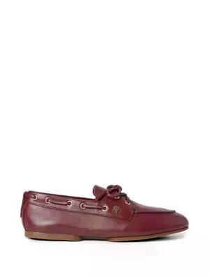 Tommy Hilfiger Burgundy Leather Lace-up Loafers