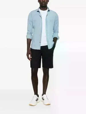 ALLEY DOCKS 963 Pleated Detail Shorts - Blue