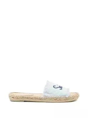 MC2 SAINT BARTH Luz Logo Embroidered Sandals - Blue