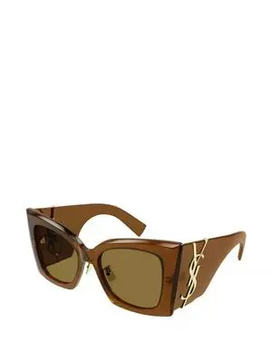 Saint Laurent Sl M119 Blaze Crystal Cat-eye Sunglasses - Brown