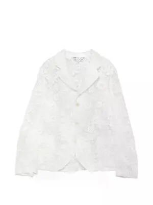 Comme Des Garçons Floral Lace Blazer - White