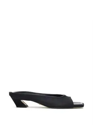 SYSTEM Open-toe Sculptural Heel Sandals - Black