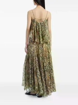 INTO THE EAST Paisley Print Tiered Dress