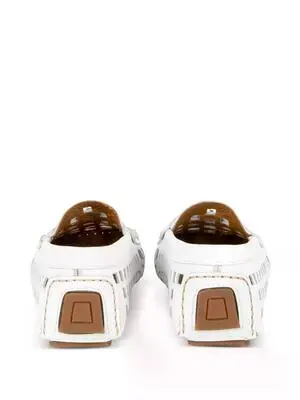 Casadei Leather Loafers With Silver-tone Logo Plaque