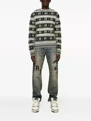 Amiri Logo Patch Distressed Jeans