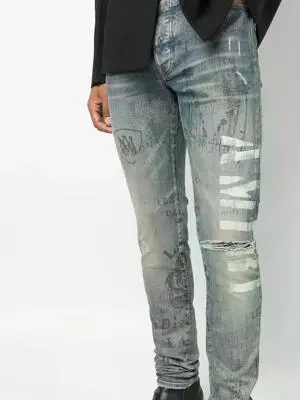 Amiri Slim-fit Illustration Print Jeans