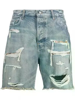 Amiri Distressed Knee-length Denim Shorts