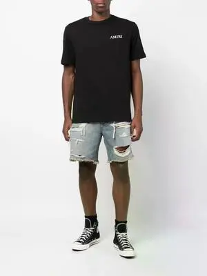 Amiri Distressed Knee-length Denim Shorts