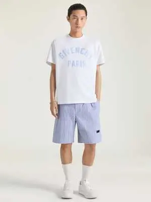 Givenchy And Blue Logo Embroidered T-shirt - White