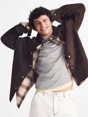 AMI Paris Chocolate Suede Leather Overshirt