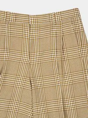 AMI Paris Prince Of Wales Wool Shorts - Beige