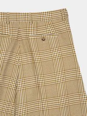 AMI Paris Prince Of Wales Wool Shorts - Beige
