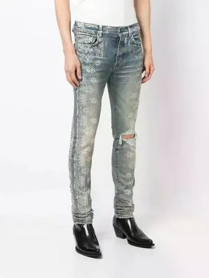 Amiri Bleach Bandana Jeans