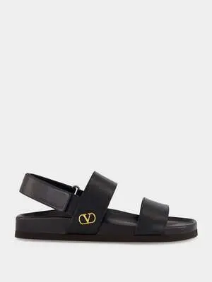 Valentino Garavani Studshield Leather Sandals - Black