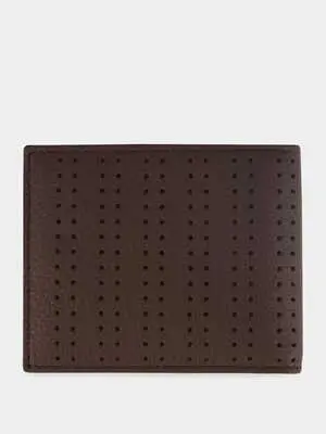 Valentino Garavani Dark Perforated Leather Wallet - Brown