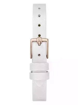Furla Arco Chain 28mm Watch With Mother Of Pearl Dial And White Leather Strap