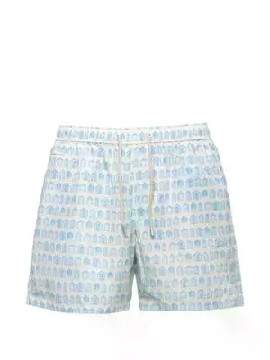 MC2 SAINT BARTH Beach Hut Print Swim Shorts - Blue