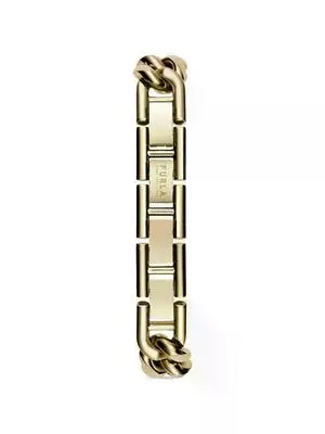 Furla Chain Round 28mm Watch With Crystal Embellished Bezel