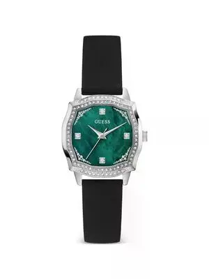Guess Crystal Embellished Watch With Mother-of-pearl Dial - Green