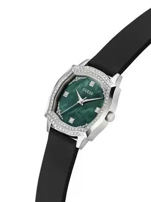Guess Crystal Embellished Watch With Mother-of-pearl Dial