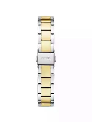 Guess Round Face Watch With Crystal Embellished Bezel