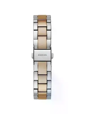 Guess Two-tone Analog Watch With Crystal-embellished Bezel - Brown