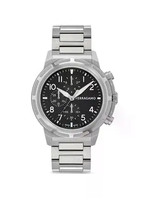 FERRAGAMO Nima Chrono 43mm Stainless Steel Watch - Black
