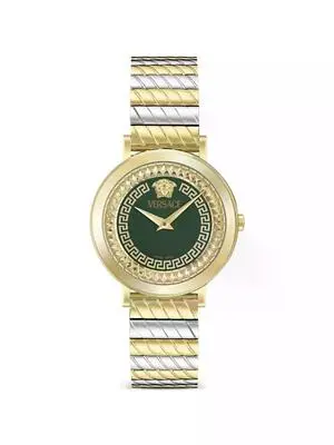 Versace Delphinus Greca 35mm Watch With Dial - Green