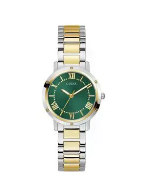 Guess Dawn 34mm Two-tone Watch With Dial - Green