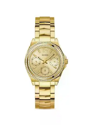 Guess Ritzy Crystal-embellished Watch - Gold