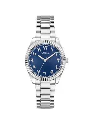 Guess Luna Fluted Bezel 36mm Watch - Blue