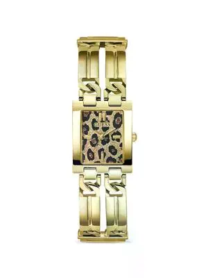 Guess 32mm Rectangular Leopard Print Dial Watch - Gold