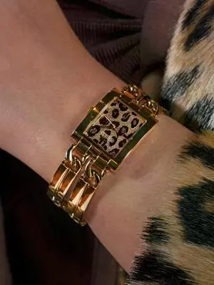 Guess 32mm Rectangular Leopard Print Dial Watch