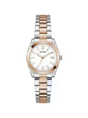 Guess Alice 32mm Watch With Two-tone Link Bracelet - White