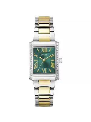 Guess Tank Case Watch With Dial - Green