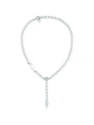 Philipp Plein Vanity Necklace With Crystal Embellishment - Silver