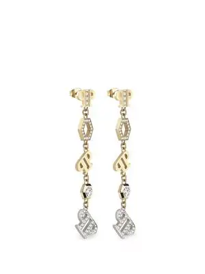 Philipp Plein Logo Pendant Drop Earrings