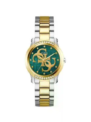 Guess Annette 36mm Two-tone Crystal Embellished Watch - Green