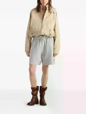 Prada Nappa Leather Blouson Jacket - Neutrals