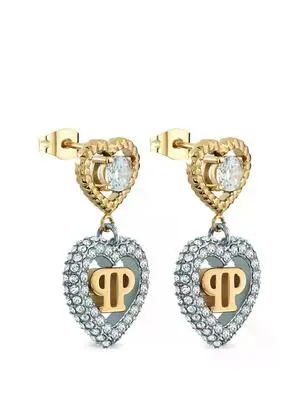 Philipp Plein Rocked Heart Drop Earrings
