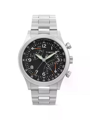 Timex® Waterbury Traditional Fly Back 43mm Chronograph Watch - Black