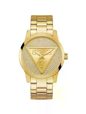 Guess Crystal-embellished Watch With Link Bracelet - Gold