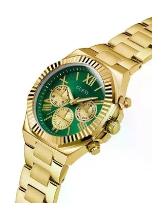 Guess Equity Fluted Bezel 44mm Watch - Green