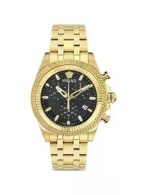 Versace Greca Chronograph Watch - Black