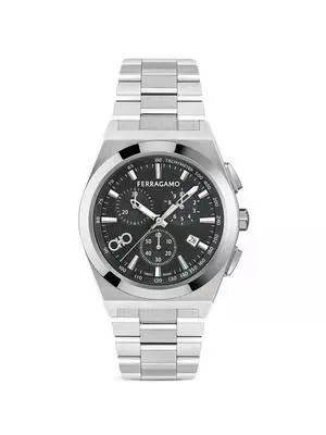 FERRAGAMO Vega Upper East Chronograph Watch - Black