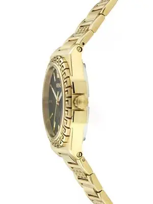 Versace Greca Reaction 38mm Watch With Textured Dial - Black